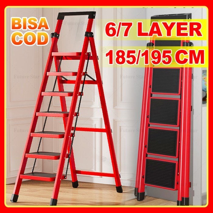 Jual Tangga Lipat Aluminium Teleskopik 6.2m 5..2m 4.4m Single Double ...