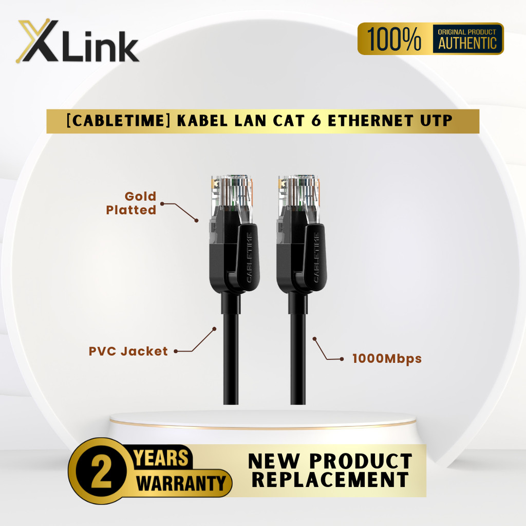 Jual Kabel LAN RJ45 Cat 6 Gigabit Ethernet CABLETIME UTP Network Cable ...