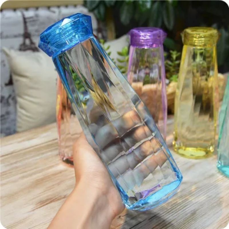 Jual Botol Minum Kaca Kristal 450ml Botol Air Minum Diamond Cantik Unik ...