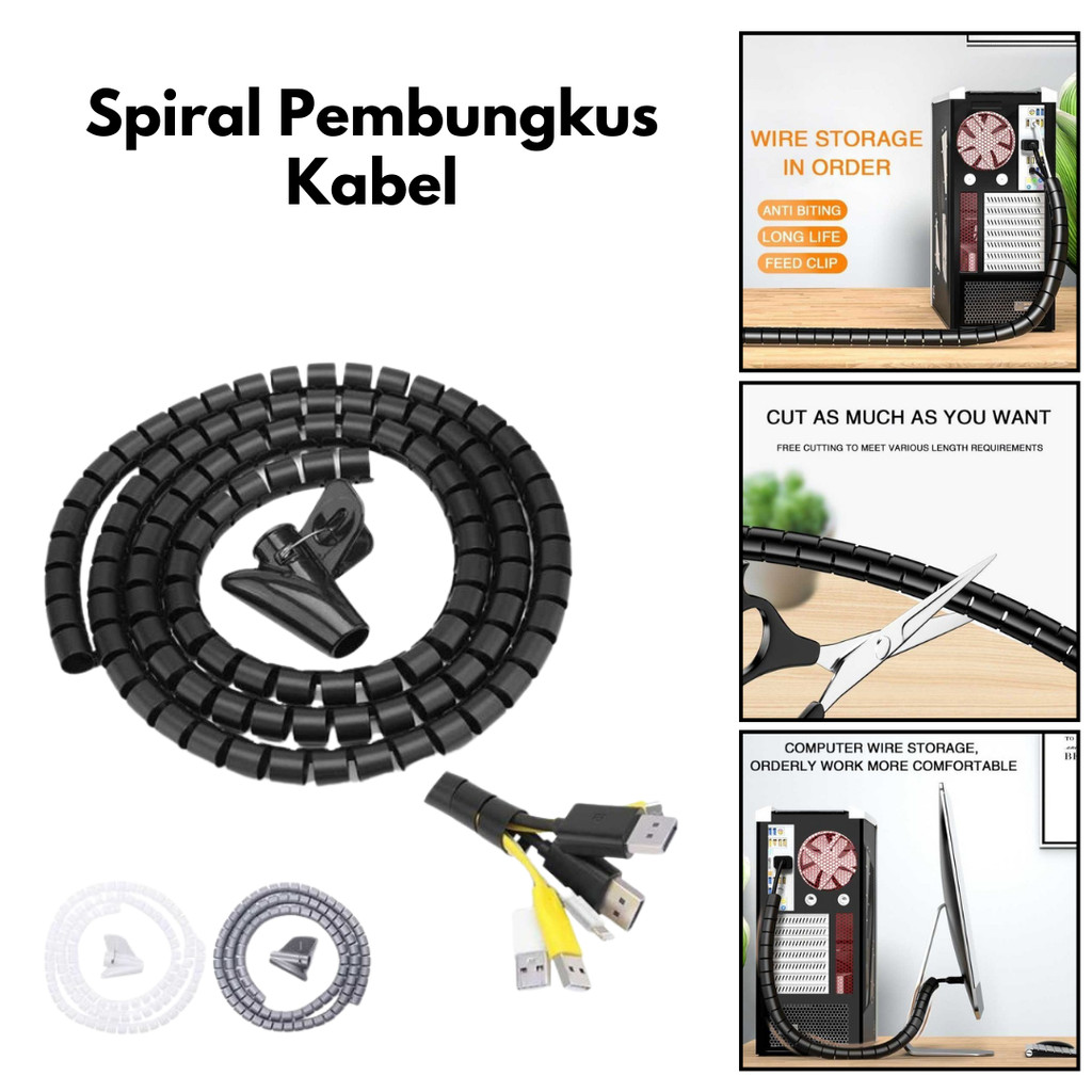 Jual SPCR Pembungkus Kabel Spiral Bahan PE Fleksibel Pelindung Kabel ...