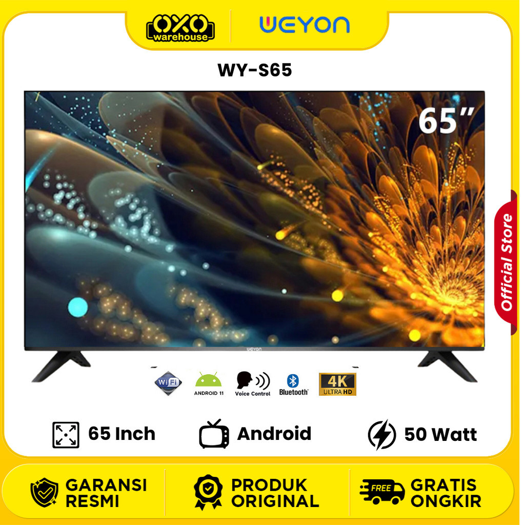 Jual WEYON TV Digital 65 Inch Smart TV Android Voice Control Digital TV ...