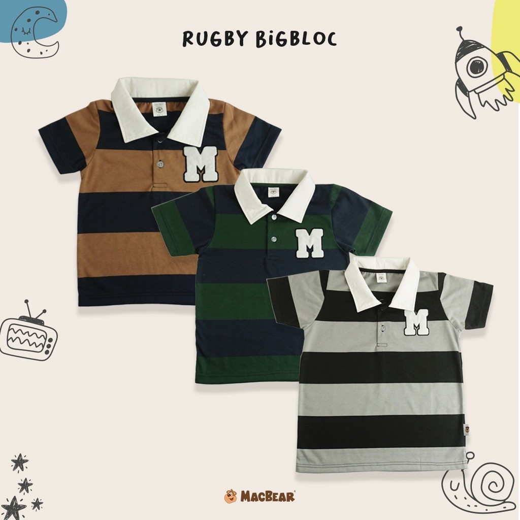 Jual Macbear Baju Anak-Remaja Laki-Laki Kaos Polo Rugby Stripe Salur ...