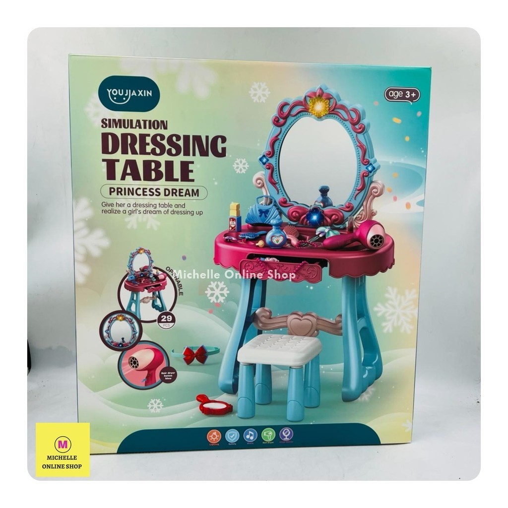 Jual Make up Hairdrayer Mainan Meja Rias Besar Ada Kursi Dresing Table ...