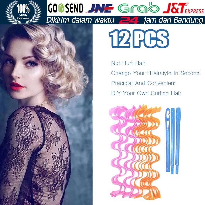 Jual 12Pcs Memuaskan Wave Former Magic Leverage Alat Keriting ...