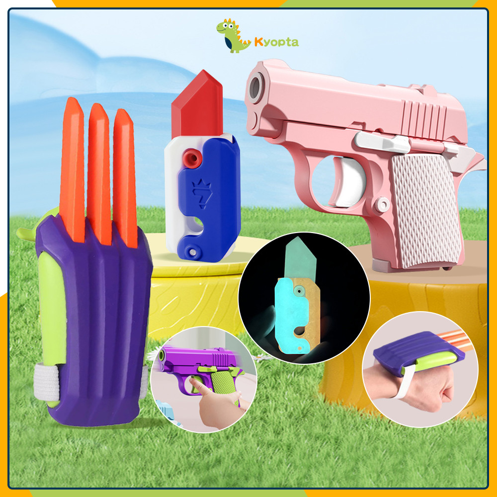 Jual Kyopta Printing gravity carrot knife guns toys Mainan fidget toy ...