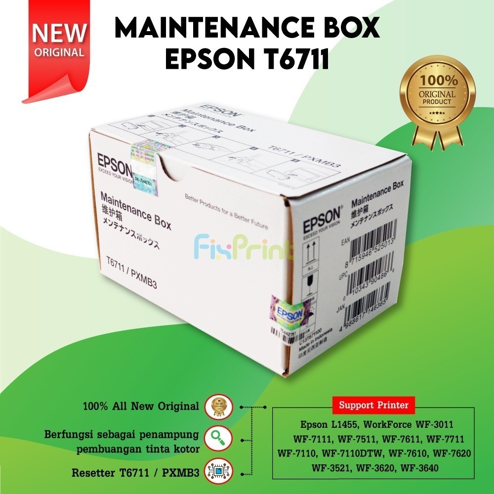 Jual T6711 Ink Maintenance Box T671100 COMPATIBLE Epso WF7611 L1455 ...