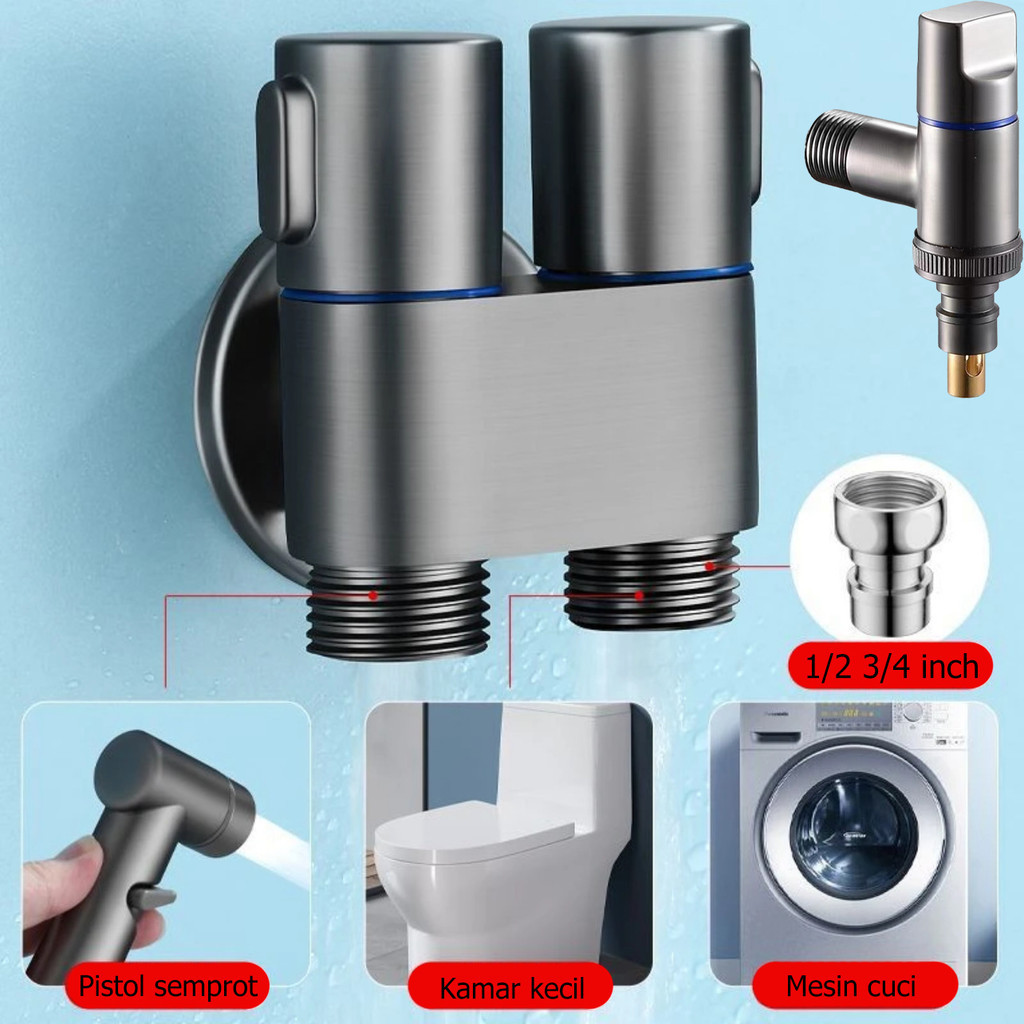 Jual Mesin Cuci Tembaga Keran Katup Penghenti Air Otomatis Faucet Tipe ...