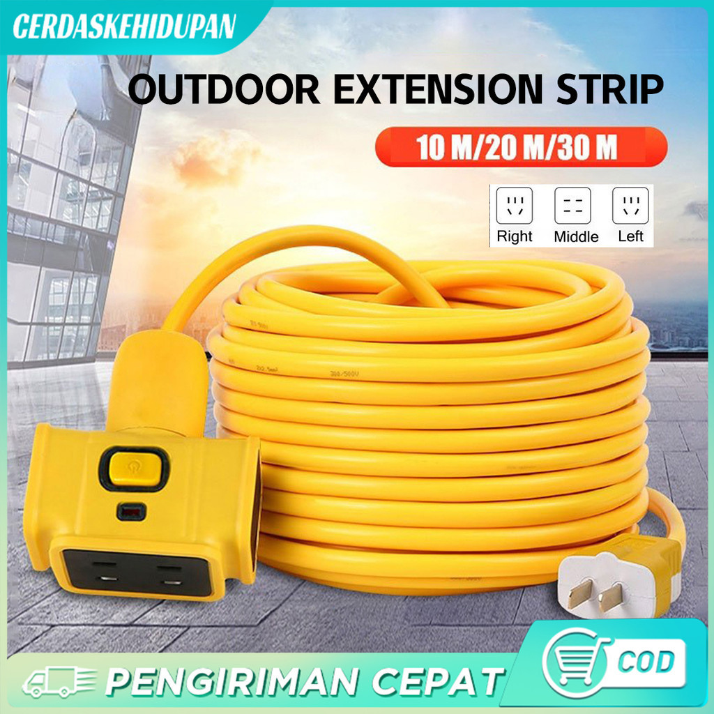 Jual 10/20/30 mtr Kabel Ekstensi Extension Cable Perpanjangan Colokan ...