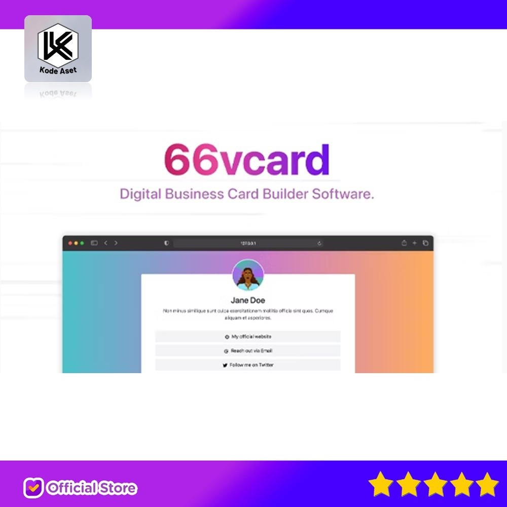Jual SOURCE CODE APLIKASI 66VCARD - DIGITAL BUSINESS CARD BUILDER (SAAS) BY FUZITECH | Shopee ...