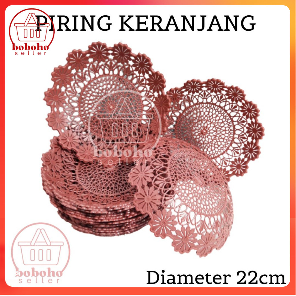 Jual Piring Inke Plastik Motif Bunga Diameter 22cm Lusinan / Piring ...