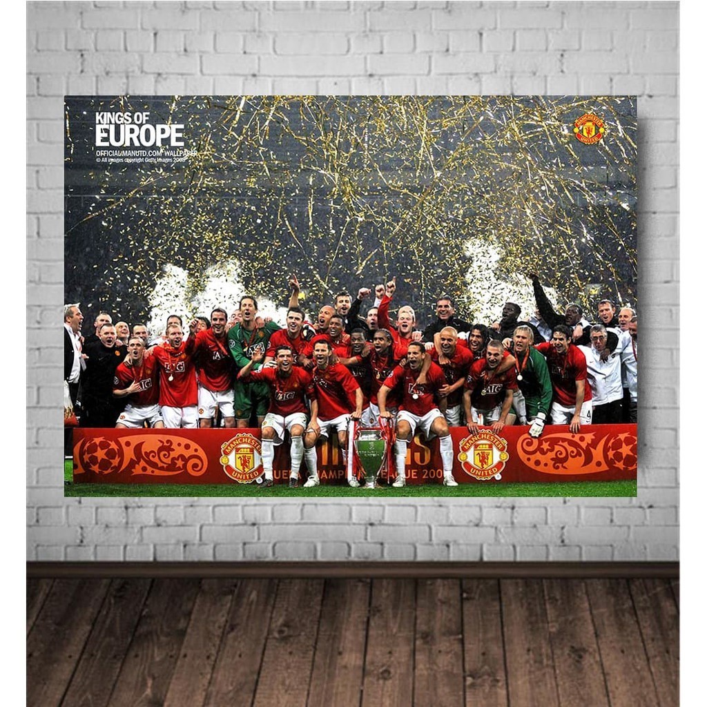 Jual TERMURAH!! MANCHESTER UNITED Poster frame bola A3 (30x43cm) "UCL ...