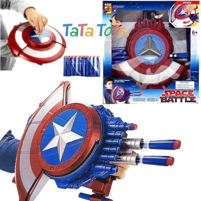 Jual Mainan Nerf Perisai Super Captain Captain Cannon Shield Space ...