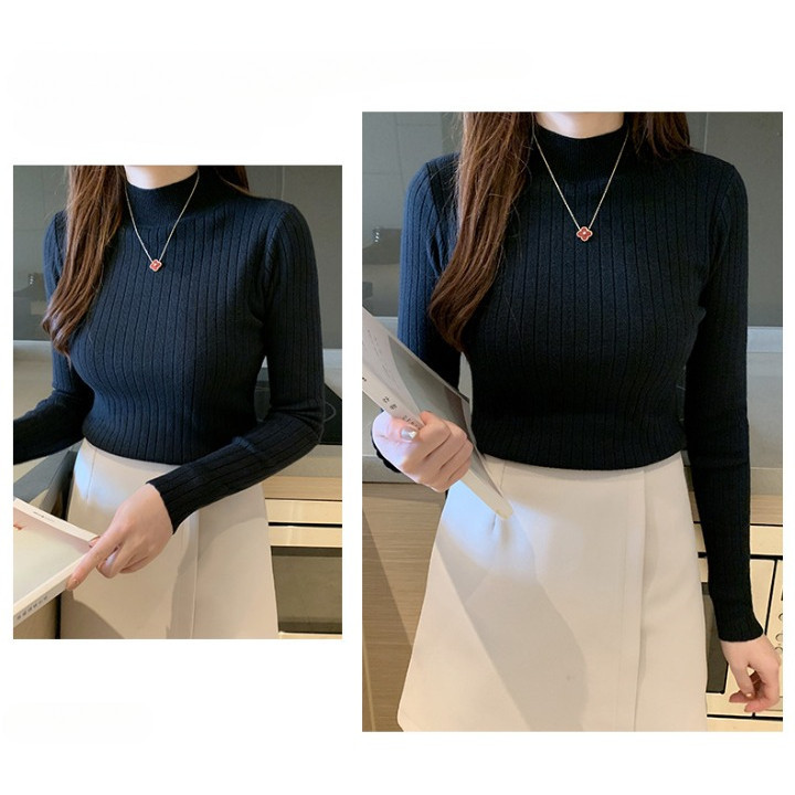 Jual Brasay Atasan Baju Wanita Sweater Inner Rajut Baju Rajut Lengan ...