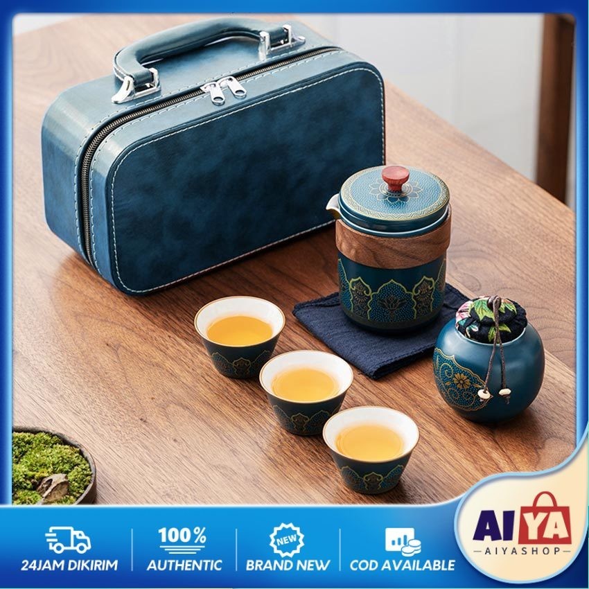 Jual 5/6pcs Tea Pot Set Keramik Travel With Bag / Teapot Kung Fu Tea ...