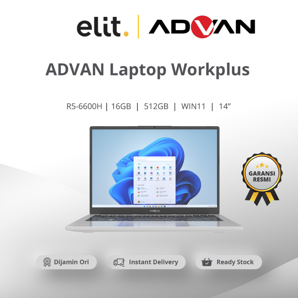Jual ADVAN Laptop Workplus (R5-6600H/16GB/512GB/14''FHD IPS /Win11 ...
