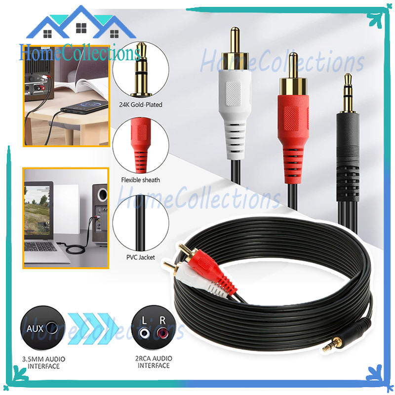 Jual Kabel AV Audio 2 In 1 1,5 Meter/Kabel Data Audio AV/Jack 3.5mm Audio Rca 2In1 Cabel ...