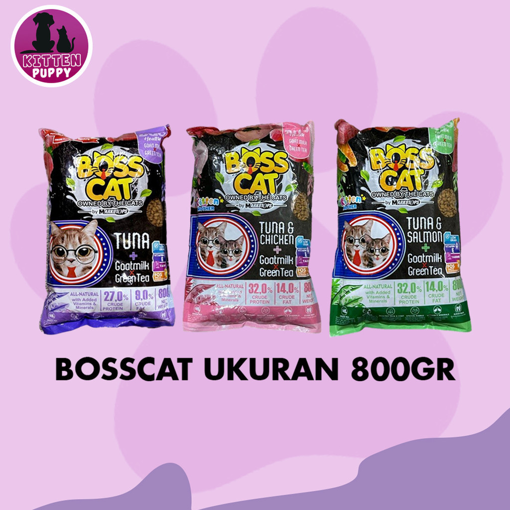 Jual Makanan Kucing Boss Cat Food Adult Kitten 800 Gram Fresh Pack ...