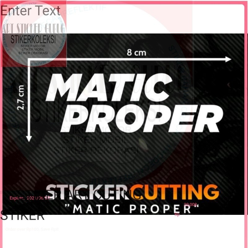 Jual Sticker cutting Matic proper#maticproper cocok untuk aksesoris ...