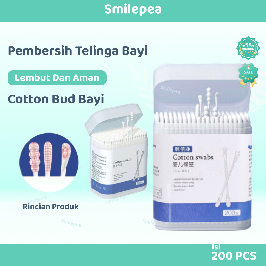 Jual Aden Cotton Buds Extra Fine for Baby 200 Sticks Cotton Bud ...