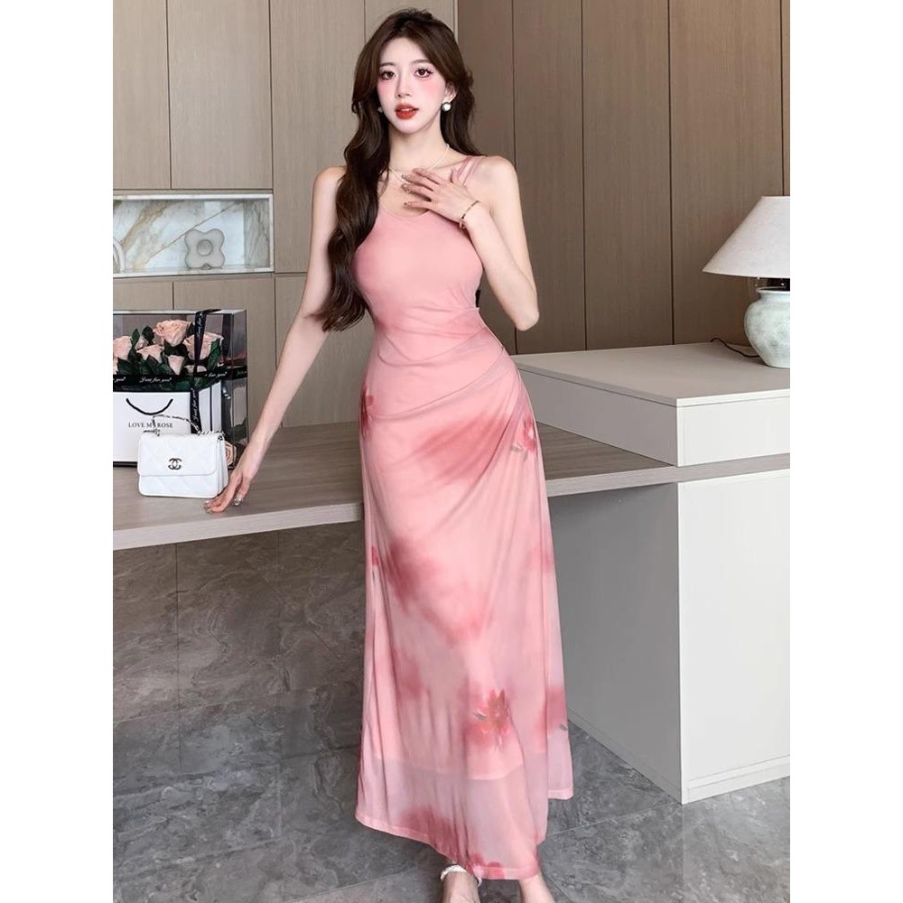 Jual EMITA BLOOM prom fairy long dress pink elegan Gaun pantai iner ...