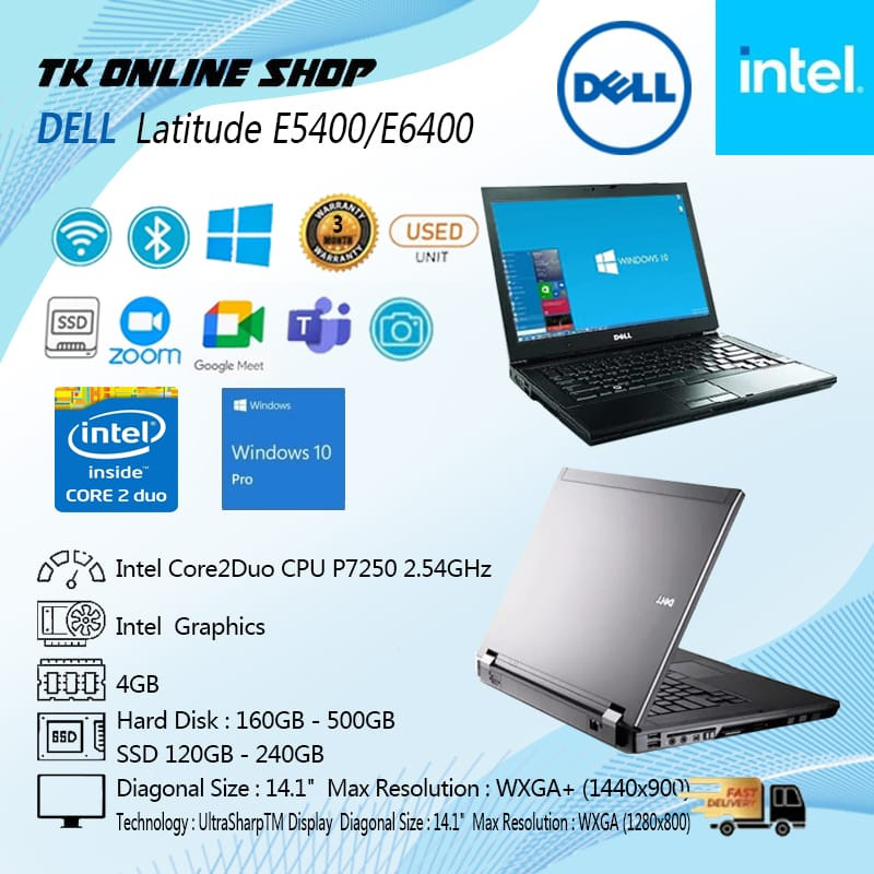 Jual Laptop DELL Latitude E5400/E6400 - LCD 14.1" - Intel® Core2™Duo / 4GB RAM & HDD 500GB) used ...
