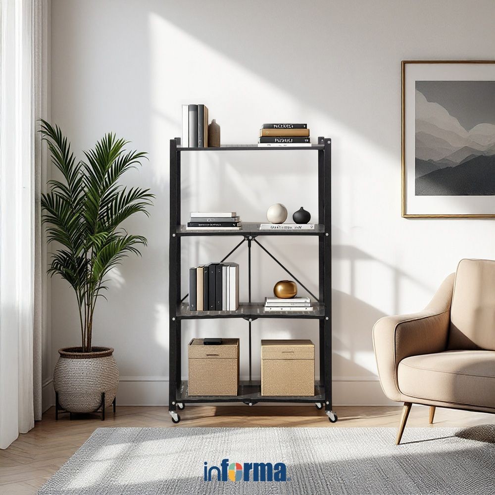Jual Informa Ollin Rak Besi Lipat 4 Tingkat - Hitam Storage Rack Metal ...