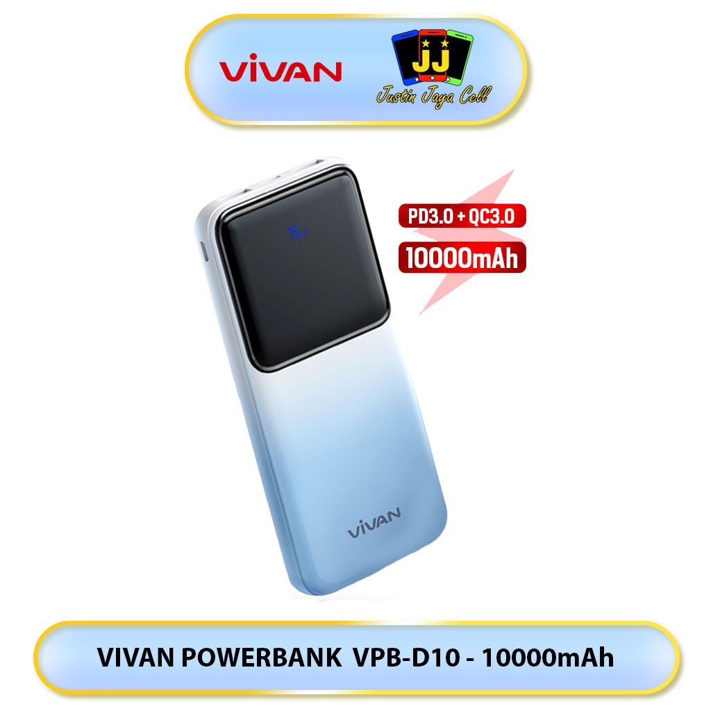 Jual VIVAN VPB-D10 Powerbank LED 10000mAh Fast Charging QC 3.0 PD 20W 2 ...