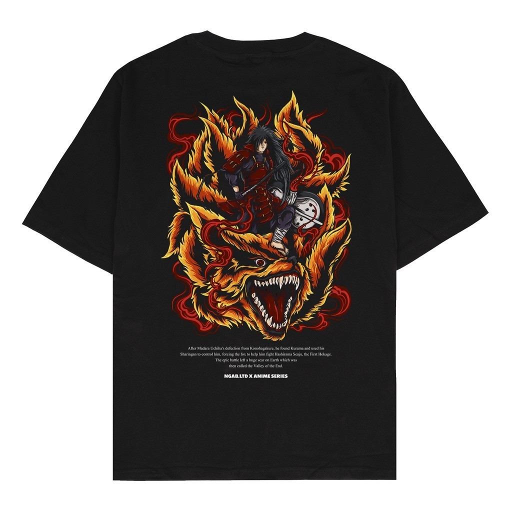 Jual Ngab Kaos Dewasa Madara Kurama Hitam NB046 Unisex Pria Wanita ...