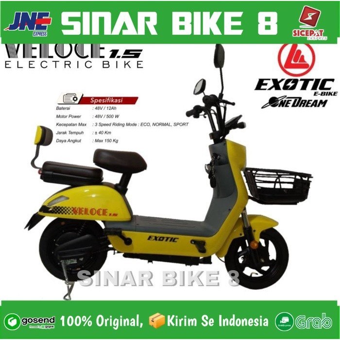 Jual Sepeda Listrik Exotic VELOCE 1.5// VELOCE 1 6 // F 815//Cooltech ...