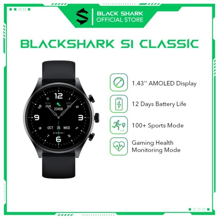 Jual Black Shark Smartwatch S1 Classic | 12 Days Battery ENC Bluetooth ...
