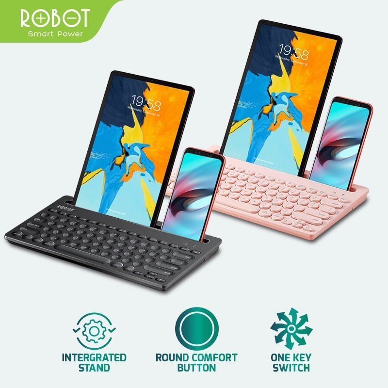 Jual Keyboard Bluetooth Robot KB10 Keyboard Wireless Portable Keyboard ...