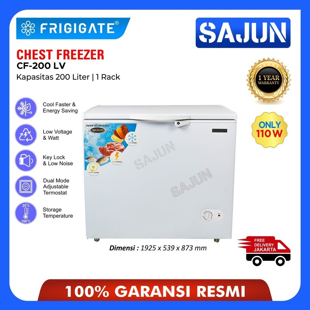 Jual FRIGIGATE Chest Freezer CF-200 LV 200 Liter CF200 Cooler | Shopee ...