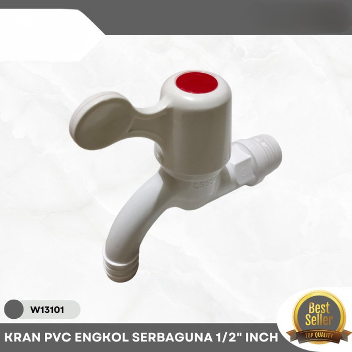 Jual LESSO KRAN AIR ENGKOL TAMAN PLASTIK PVC 1/2 INCH KERAN TEMBOK ...