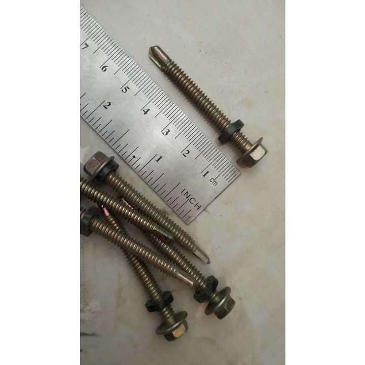Jual SEKRUP ROOFING KUNING/BAUT BAJA RINGAN 5 cm | Shopee Indonesia