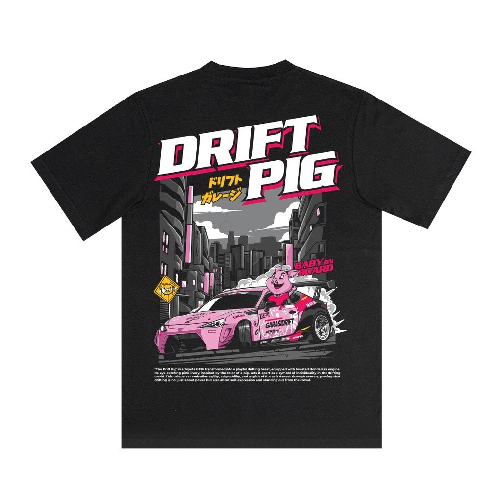 Jual Garasi Drift T-Shirt GT86 K24 Drift Pig Black | Shopee Indonesia