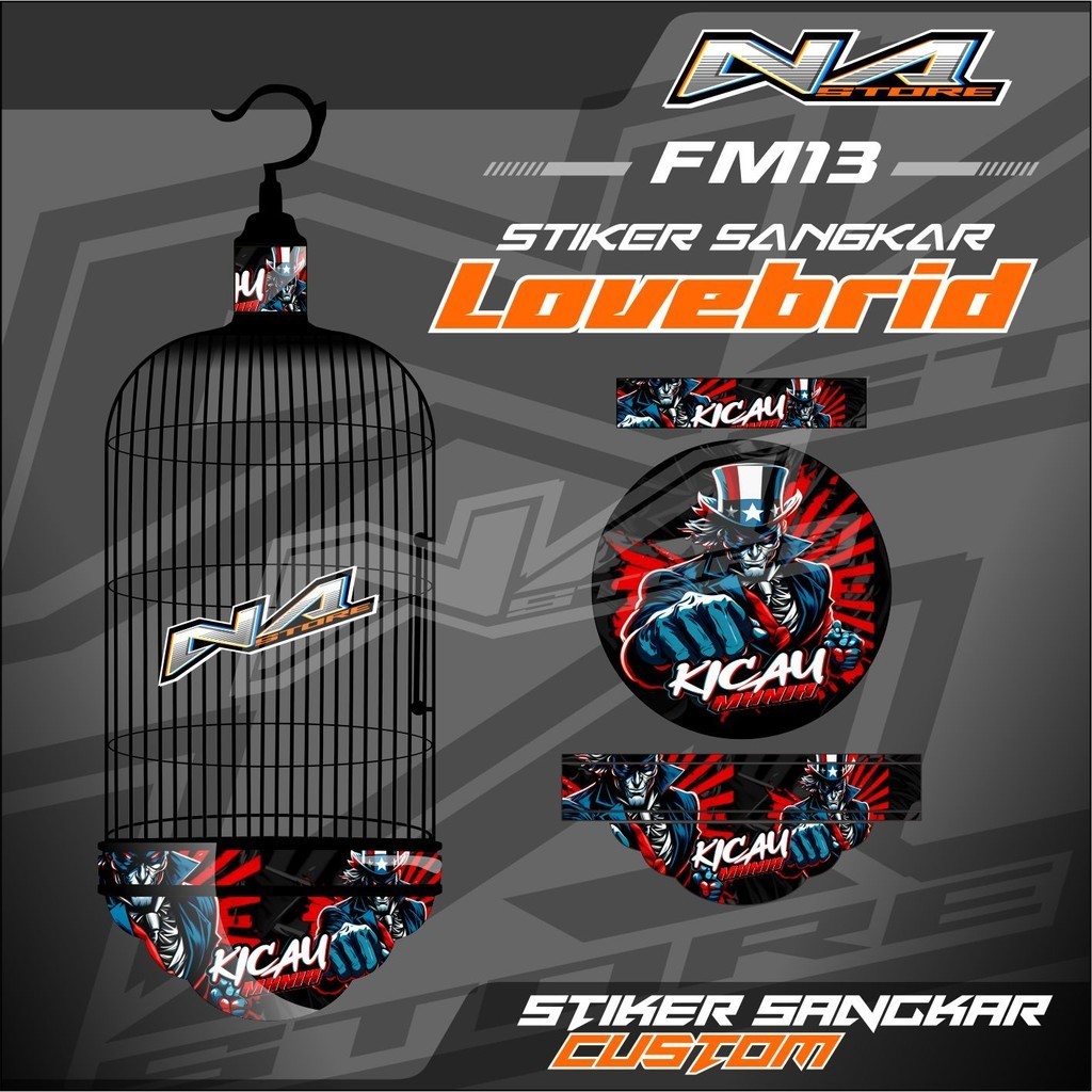 Jual Stiker Sangkar Burung Lovebird Decal Tebok Love Bird Kandang Bulat ...