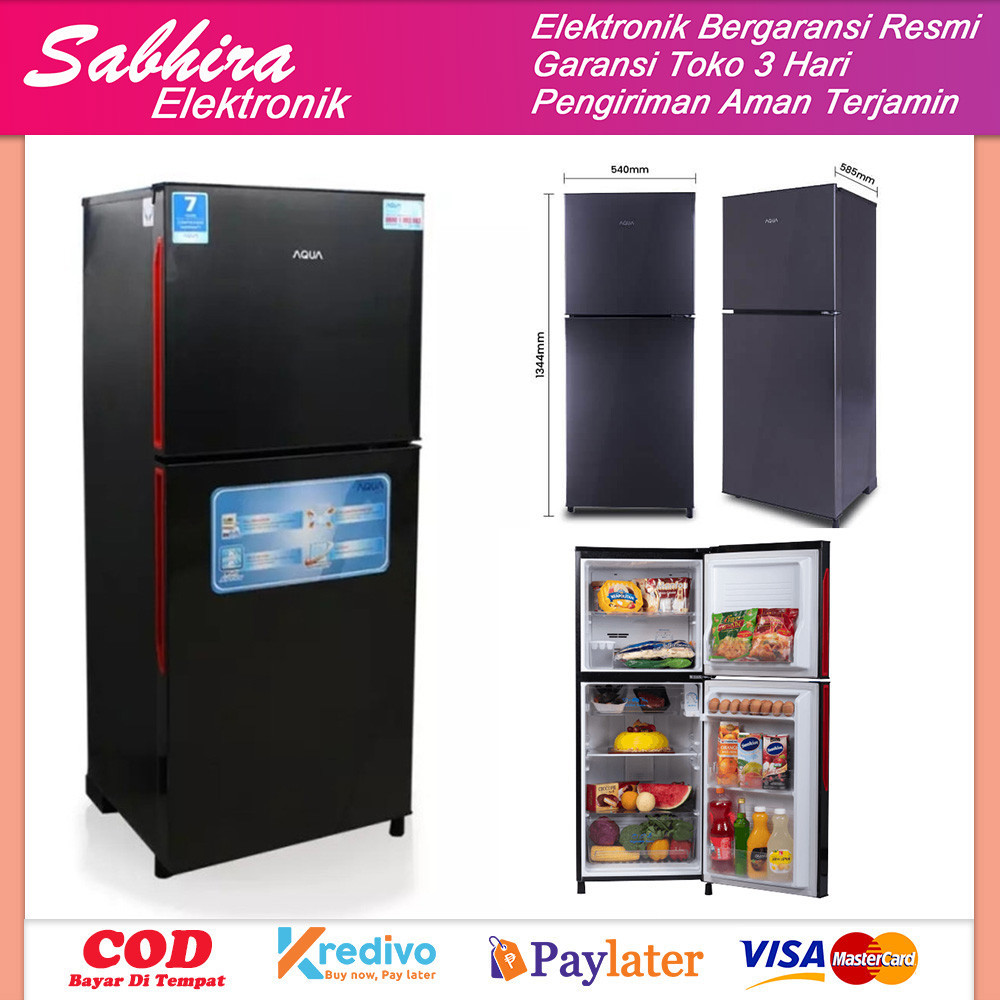Jual Kulkas 2 pintu AQUA 187 liter no frost model aqr d251 ds/ls garansi resmi | Shopee Indonesia
