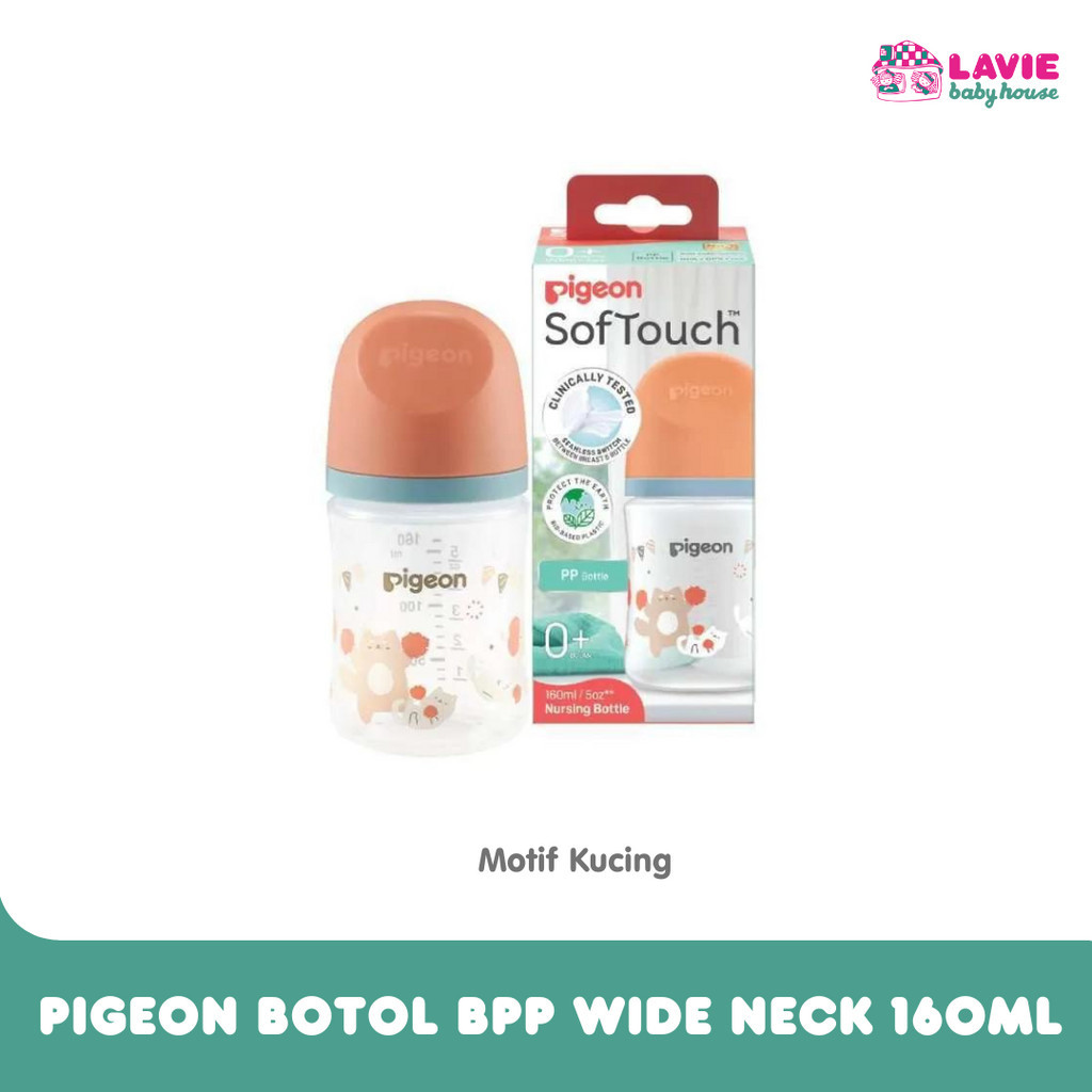 Jual Pigeon Botol Bpp Wide Neck 160Ml Kucing W/ Softouch Nipple - Lavie Baby House | Shopee ...
