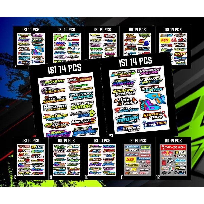 Jual JDM Project- Stiker kata kata pack/set terbaru viral isi 14pcs ...
