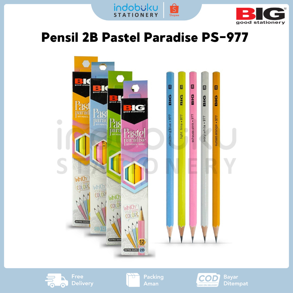 Jual Pensil 2B Pastel Paradise BIG Pencil Series PS-977 (1Pack Isi ...