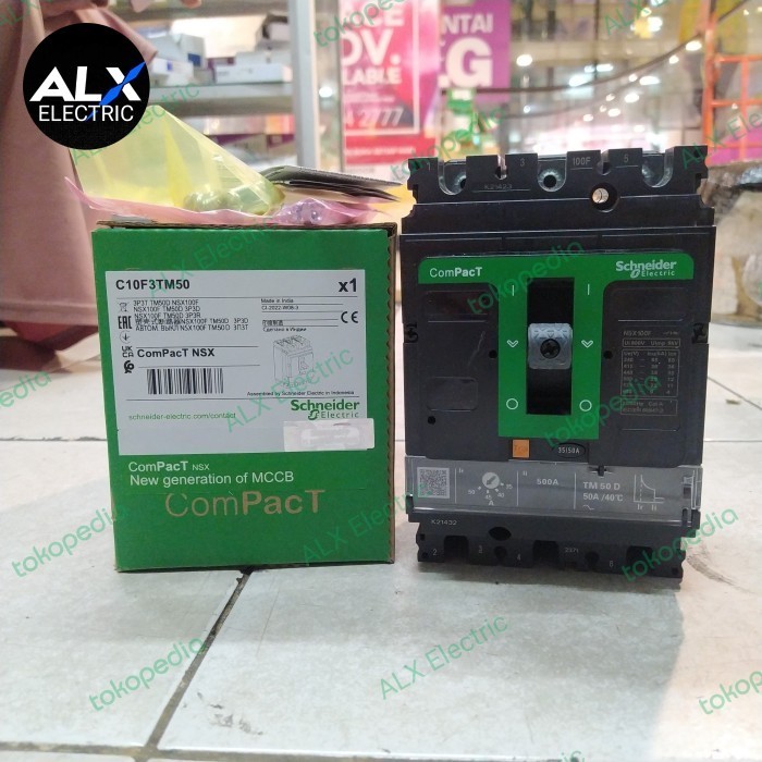 Jual MCCB BREAKER SCHNEIDER NSX100F NSX 100F 3P 63A / 80A 36KA LV429631 - 50A | Shopee Indonesia