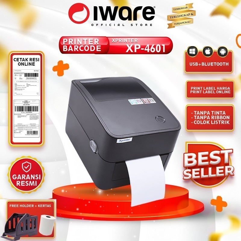 Jual PRINTER THERMAL IWARE XPRINTER XP-D4601 TYPE USB BLUETOOTH (FREE ...