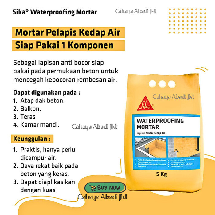 Jual Sika Waterproofing Mortar Instan Cegah Bocor Rembes Kedap Air 5Kg ...