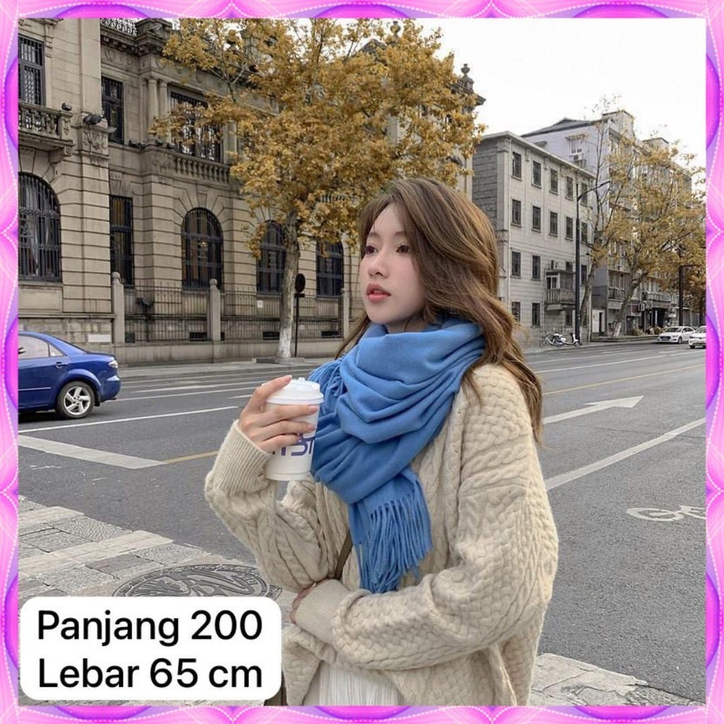 Jual Syal Cashmere Fashion Korea Wanita Bahan Kashmir Scarf kain leher ...