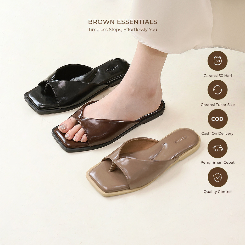 Jual WINOD Berta Sandal Model Slip On Flat Casual Daily | Shopee Indonesia