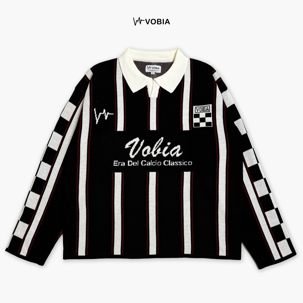 Jual Vobia Jersey Crewneck Knit Oversized Boxy - Calcio Black | Shopee ...