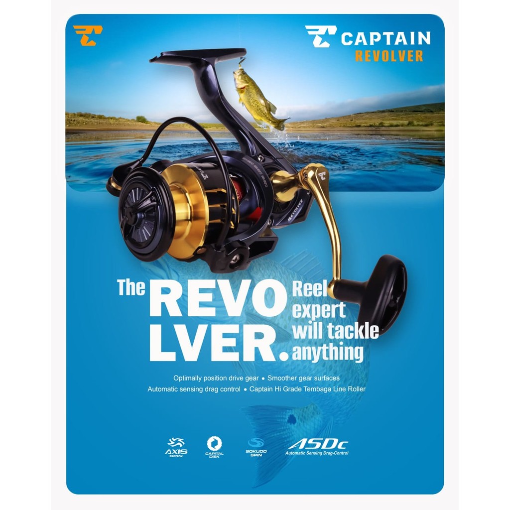 Jual Reel Pancing CAPTAIN REVOLVER 1000 - 6000 (6+1 Seal Bearing) Power ...