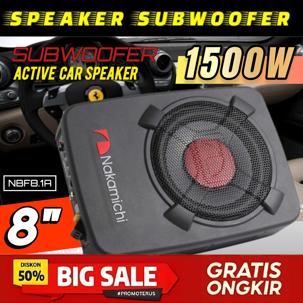 Jual Nakamichi Car Speaker Active Subwoofer Kolong Car Under Seat Tri ...