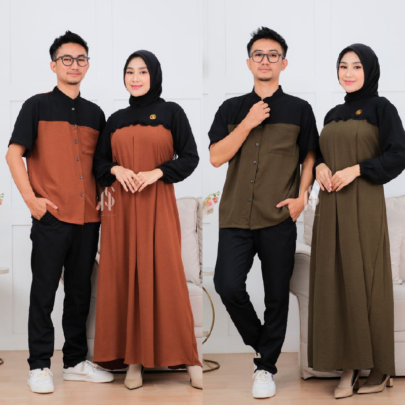 Jual hy75tg SARIMBIT SET Gamis dan Kemeja Baju Couple Pasangan Lebaran ...
