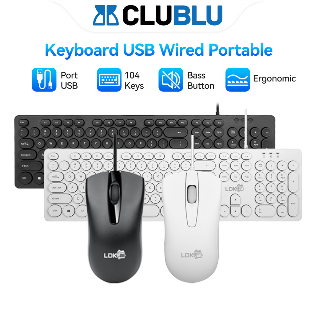 Jual Keyboard Dan Mouse Kabel Set Ergonomic Lucu Office Kualitas ...